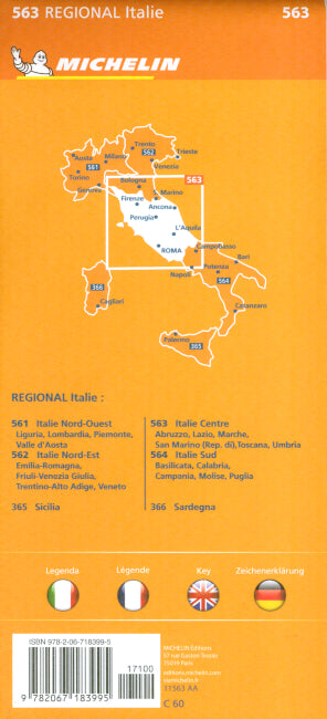 Michelin 563 - Italy Central – The Map Shop - Adelaide