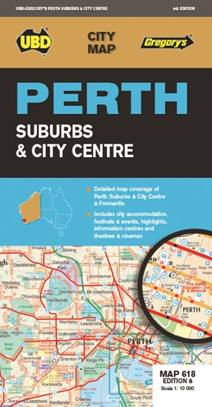 Perth - UBD Suburbs & City Centre Map – The Map Shop - Adelaide